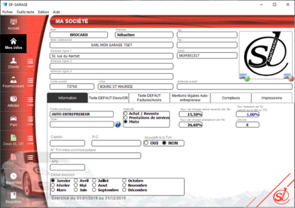 Fonctionalités du logiciel DF-GARAGE AUTOMOBILE